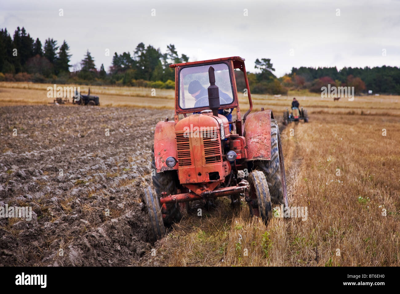Old tractor plowing field Stock Photo - Alamy Old tractor plowing field Stock Photo - Alamy