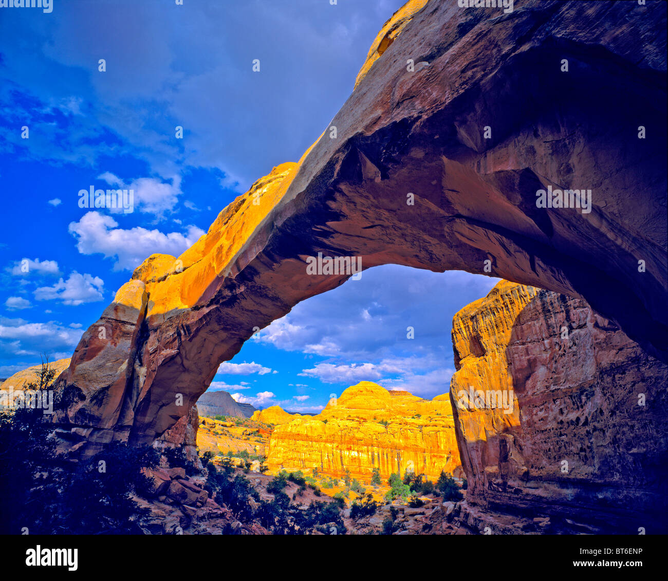 Hickman Natural Bridge, Capitol Reef National Park, Utah, Fremont Stock ...