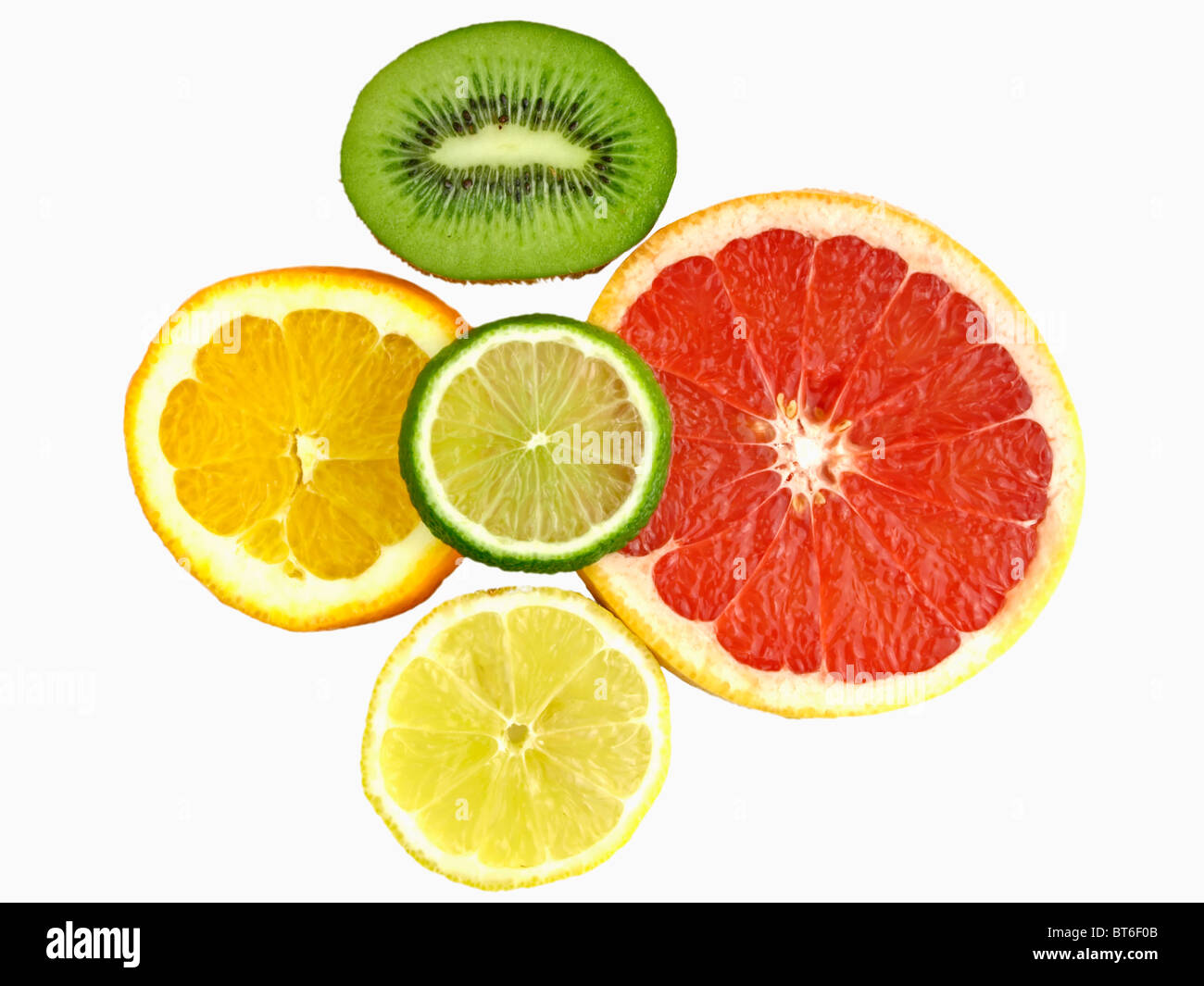 a circle of fruits in cuts Stock Photo - Alamy