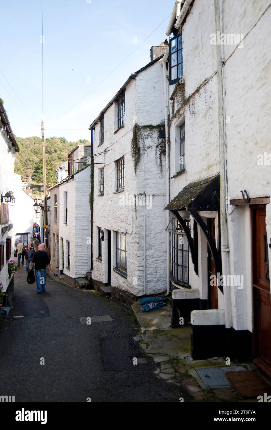 Narrow Street in Polperro Stock Photo - Alamy