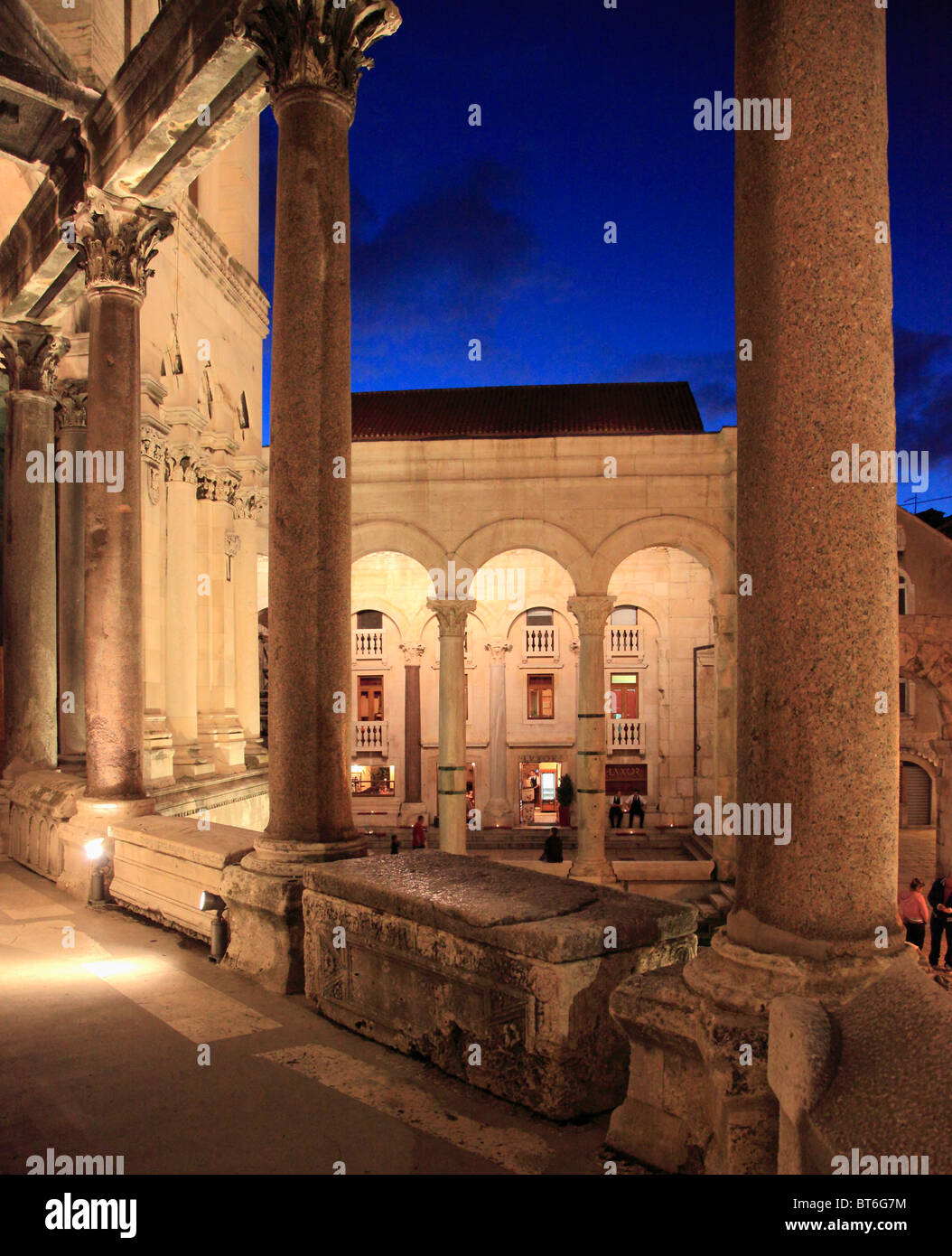 Croatia, Split, Diocletian's Palace, Peristyle, colonnade Stock Photo ...