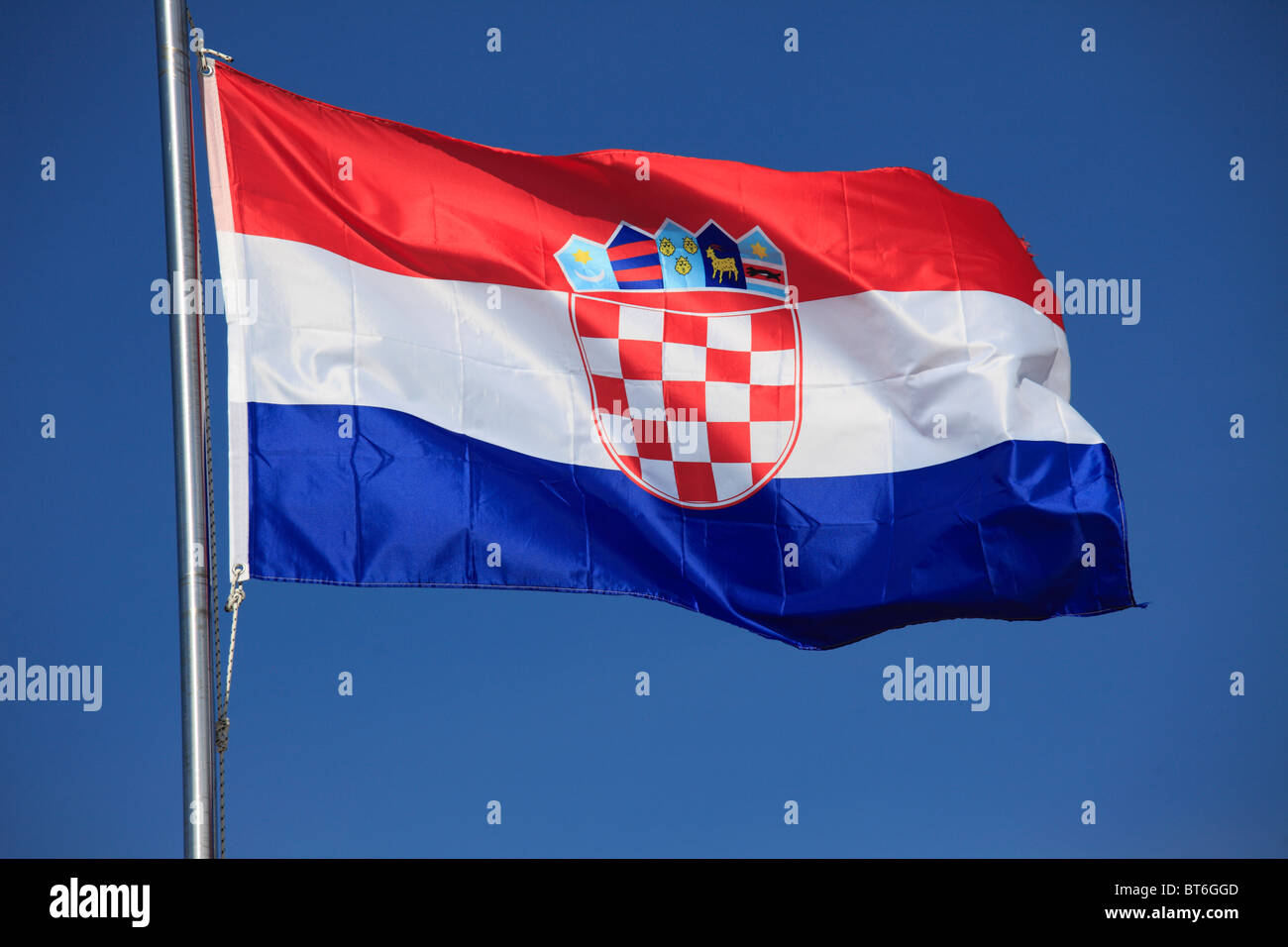 Croatia, Zadar, Croatian national flag Stock Photo - Alamy
