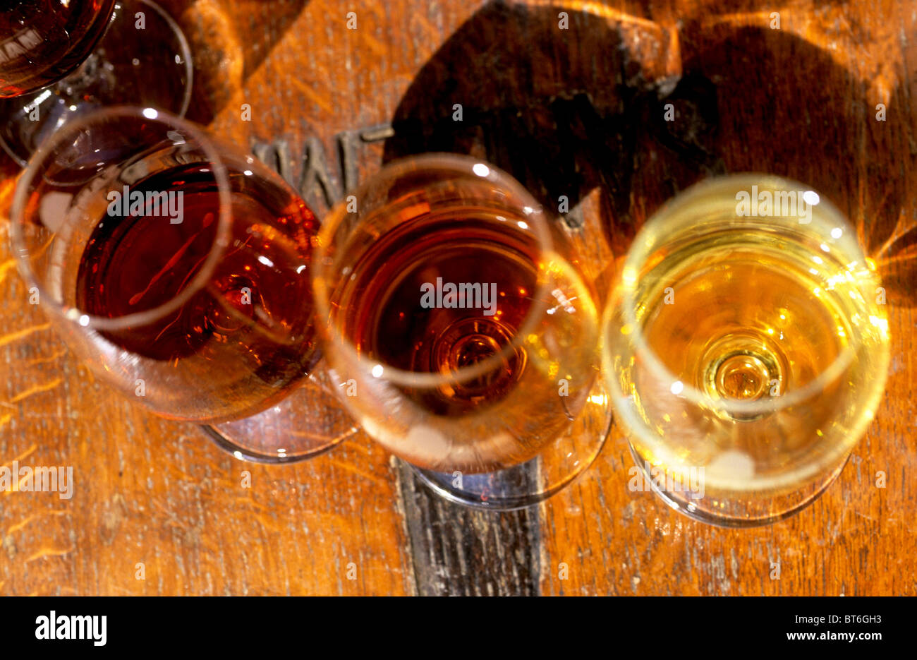 Three Glasses photographed from a top view Stock Photo - Alamy