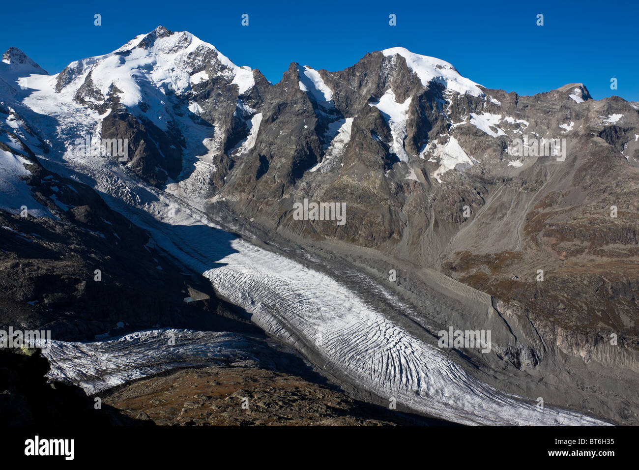 Cairns and Piz Bernina, Grisons, Switzerland, Europe Stock Photo - Alamy