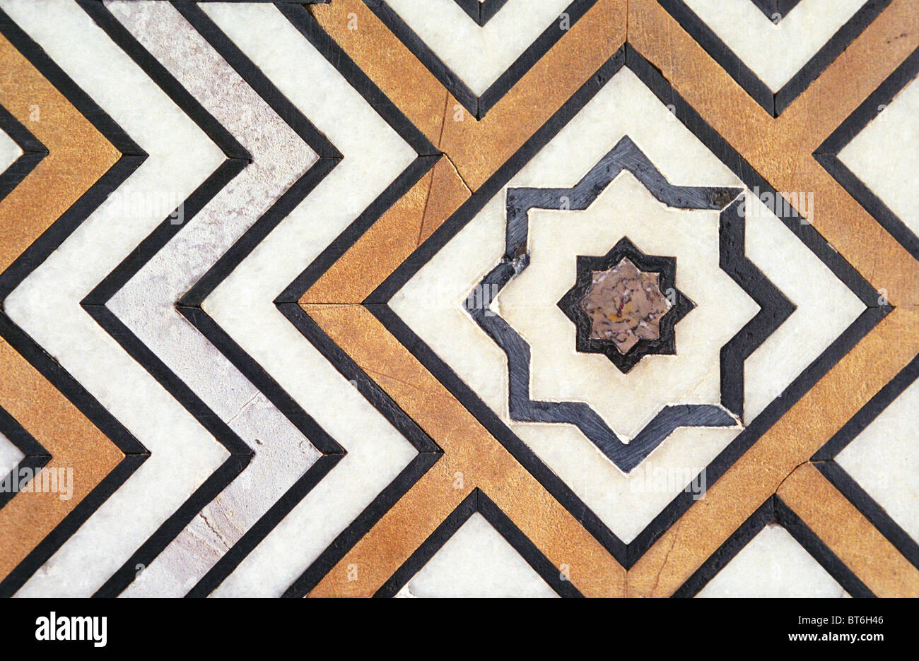 Indian close up stone inlay pattern of Taj Mahal interior buildings ...