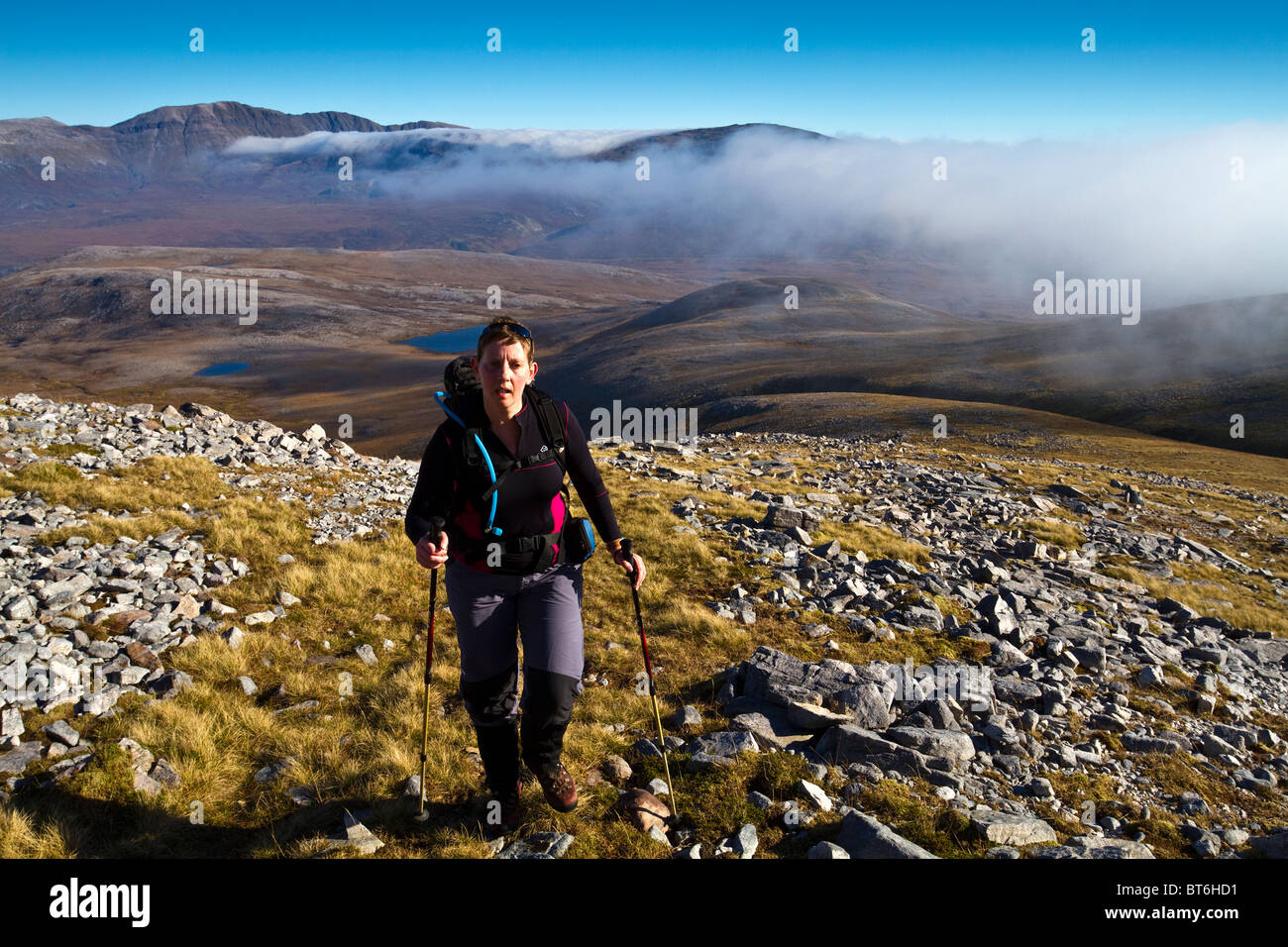 Hiking On Canisp Stock Photo - Alamy