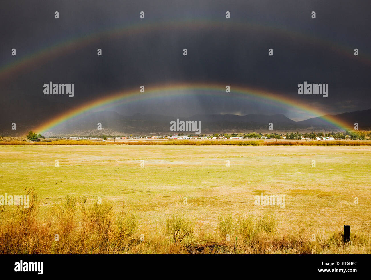 Double rainbow near Johnson Village, Chaffee County, Colorado, USA ...