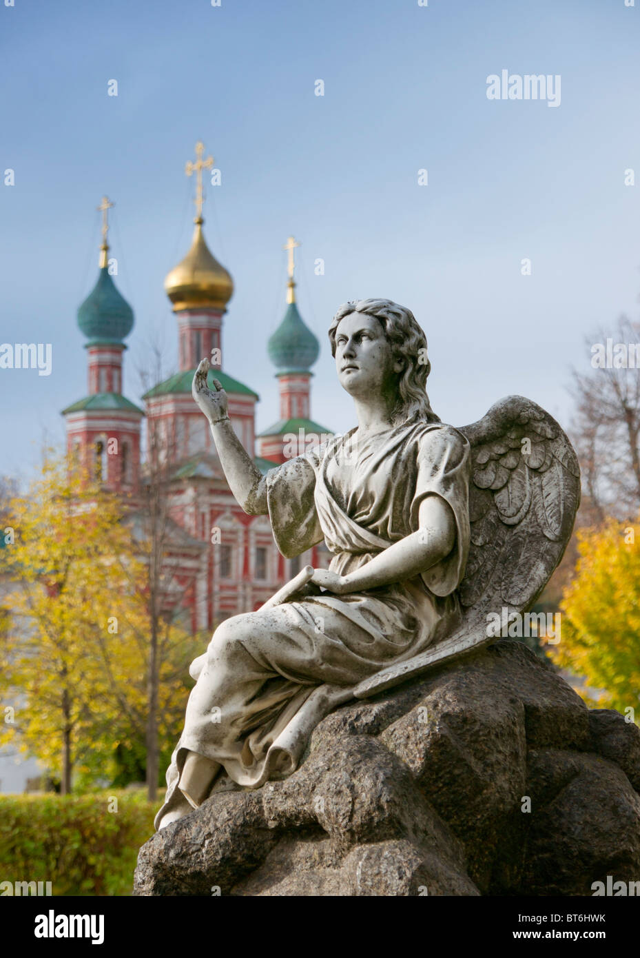 Moscow, the New maiden monastery, sculpture "angel Stock Photo - Alamy
