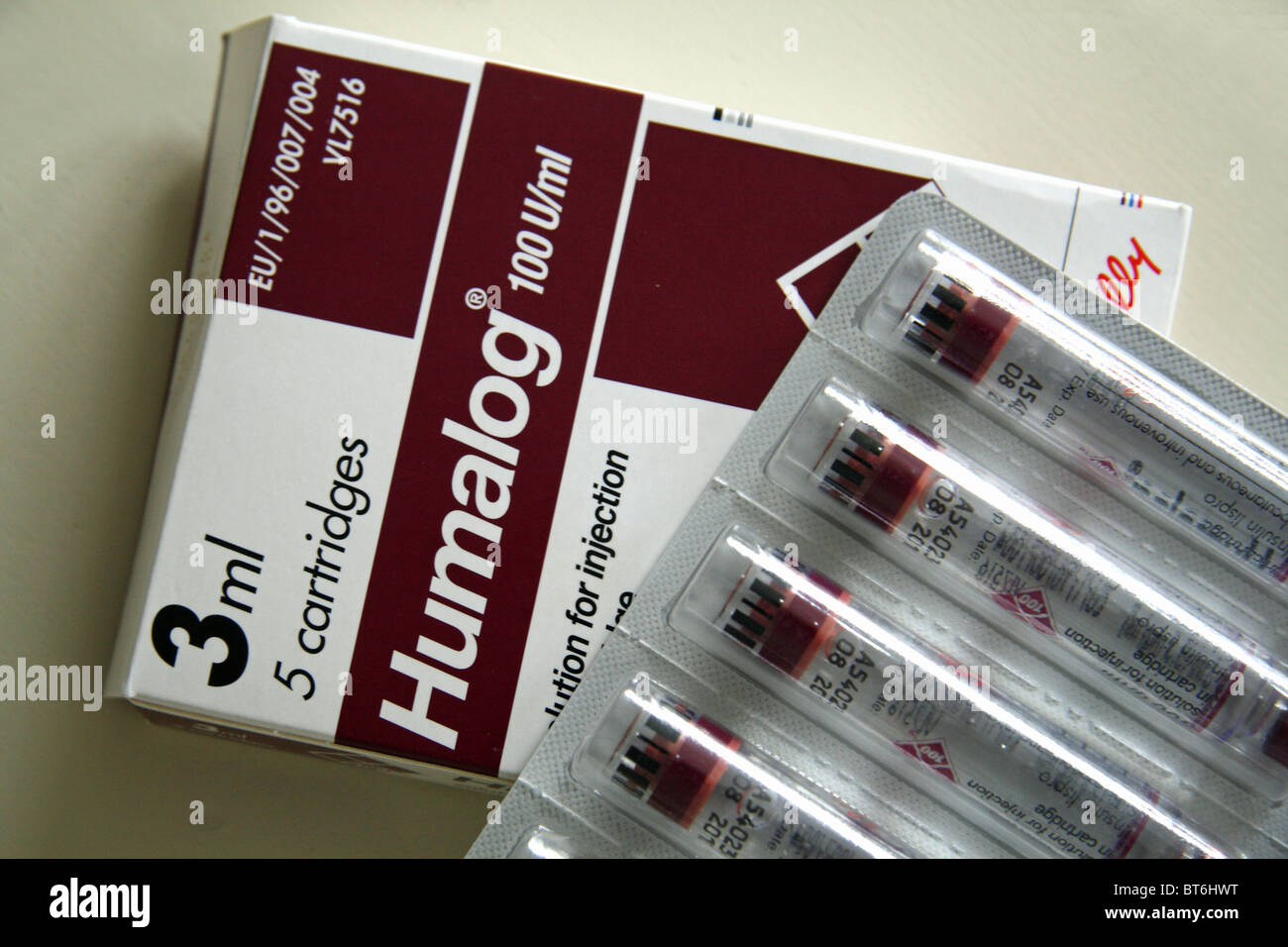 Packets of insulin for diabetics Stock Photo - Alamy