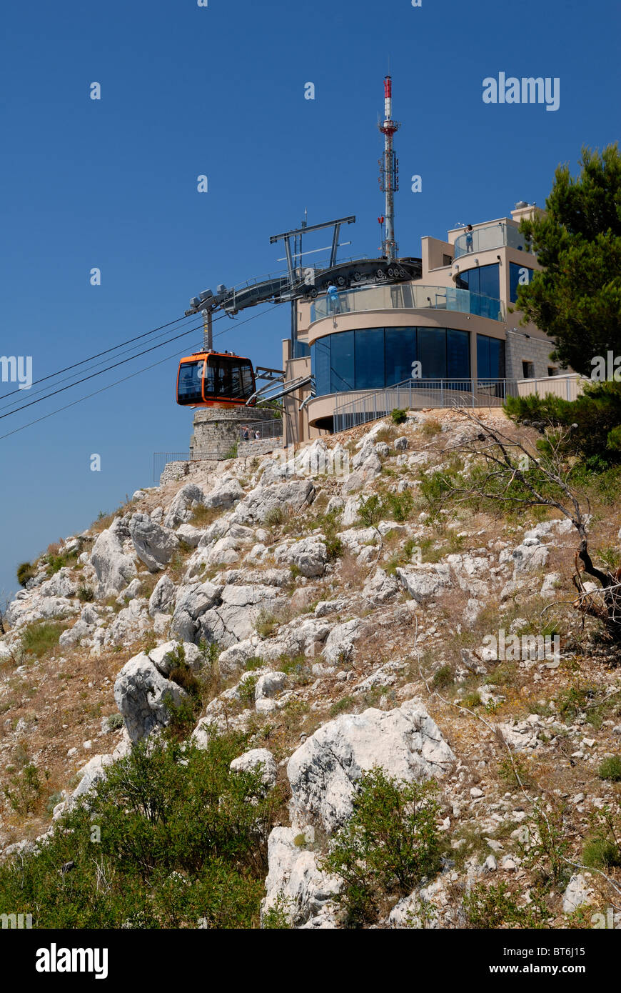 A cable car is arriving at the SRD Hill Station. The rebuilt cable car ...