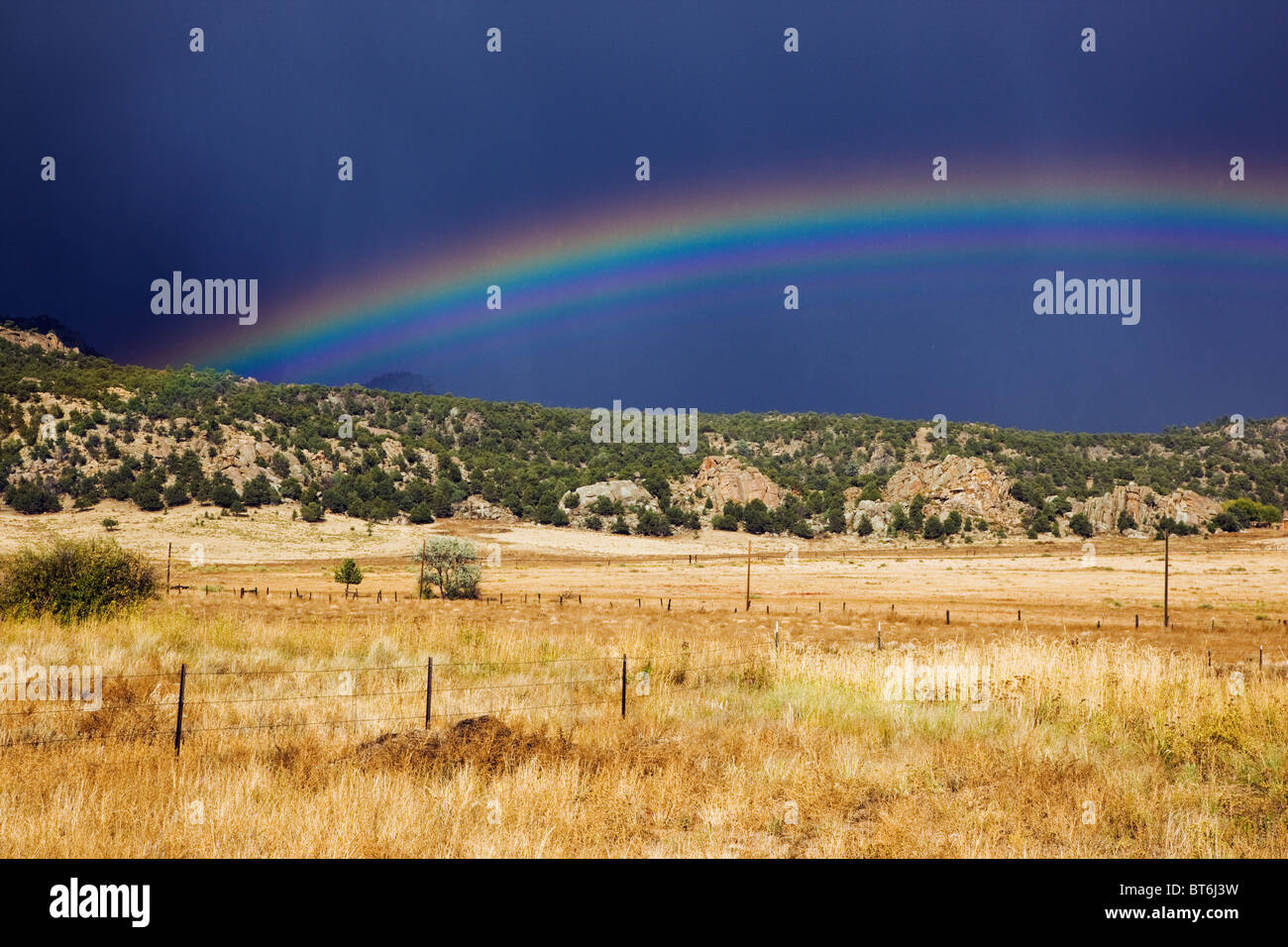 Double rainbow near Johnson Village, Chaffee County, Colorado, USA ...