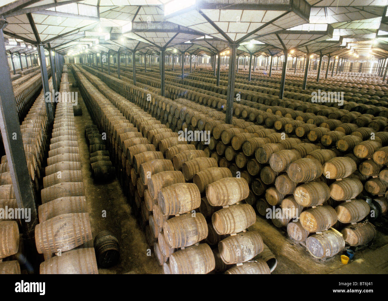 Wine warehouse in Jerez spain Stock Photo - Alamy