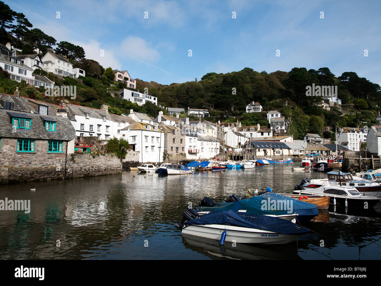 Harbour view in Polperro, Cornwall, England,UK Stock Photo - Alamy