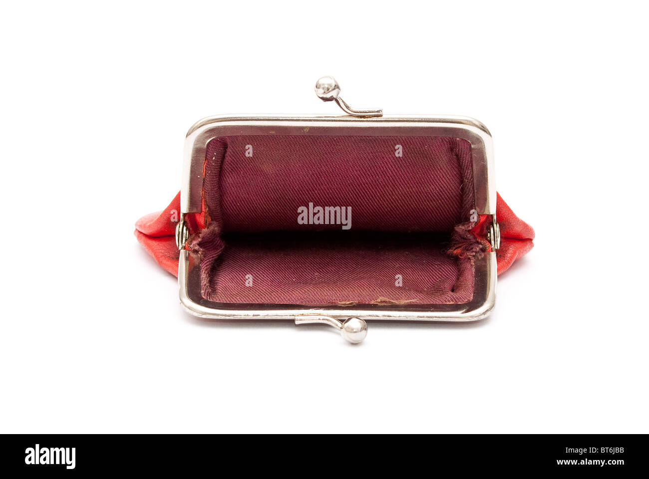 Old red purse against Stock Photo - Alamy