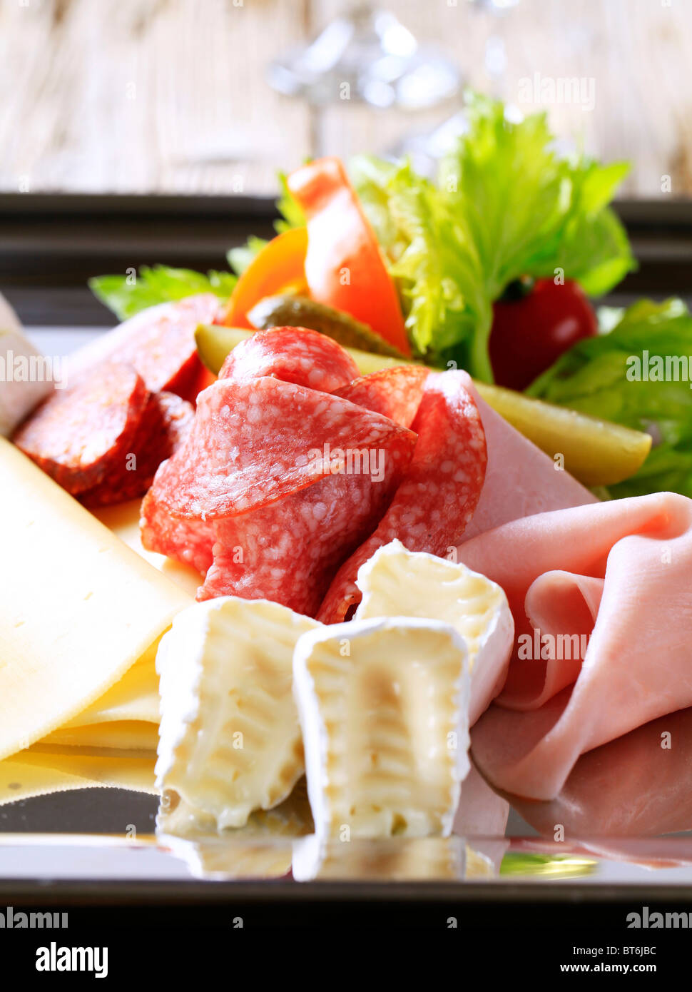 Tray of assorted cold cuts Stock Photo - Alamy