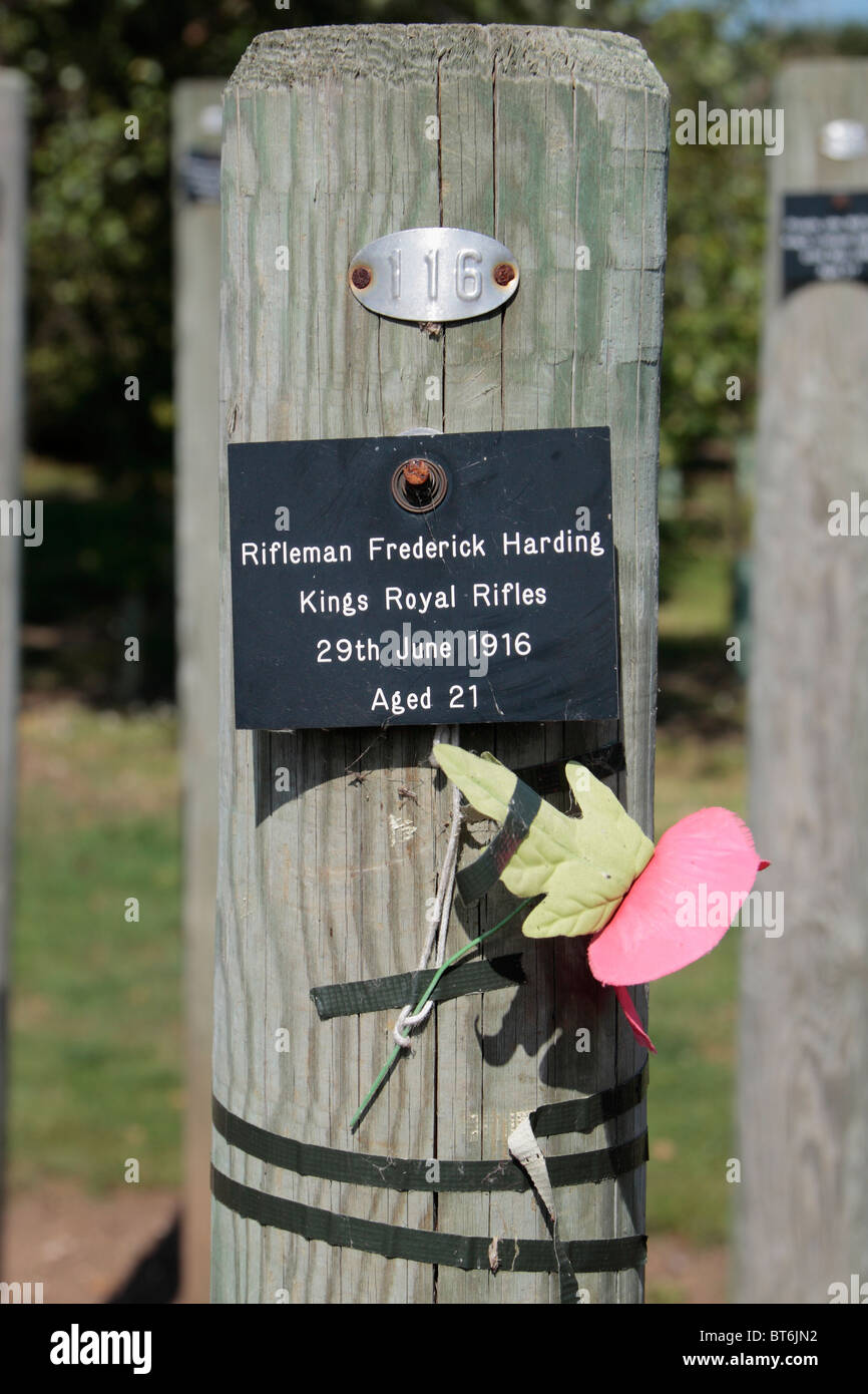 Close of one of the memorial posts in the "Shot at Dawn Memorial" at ...