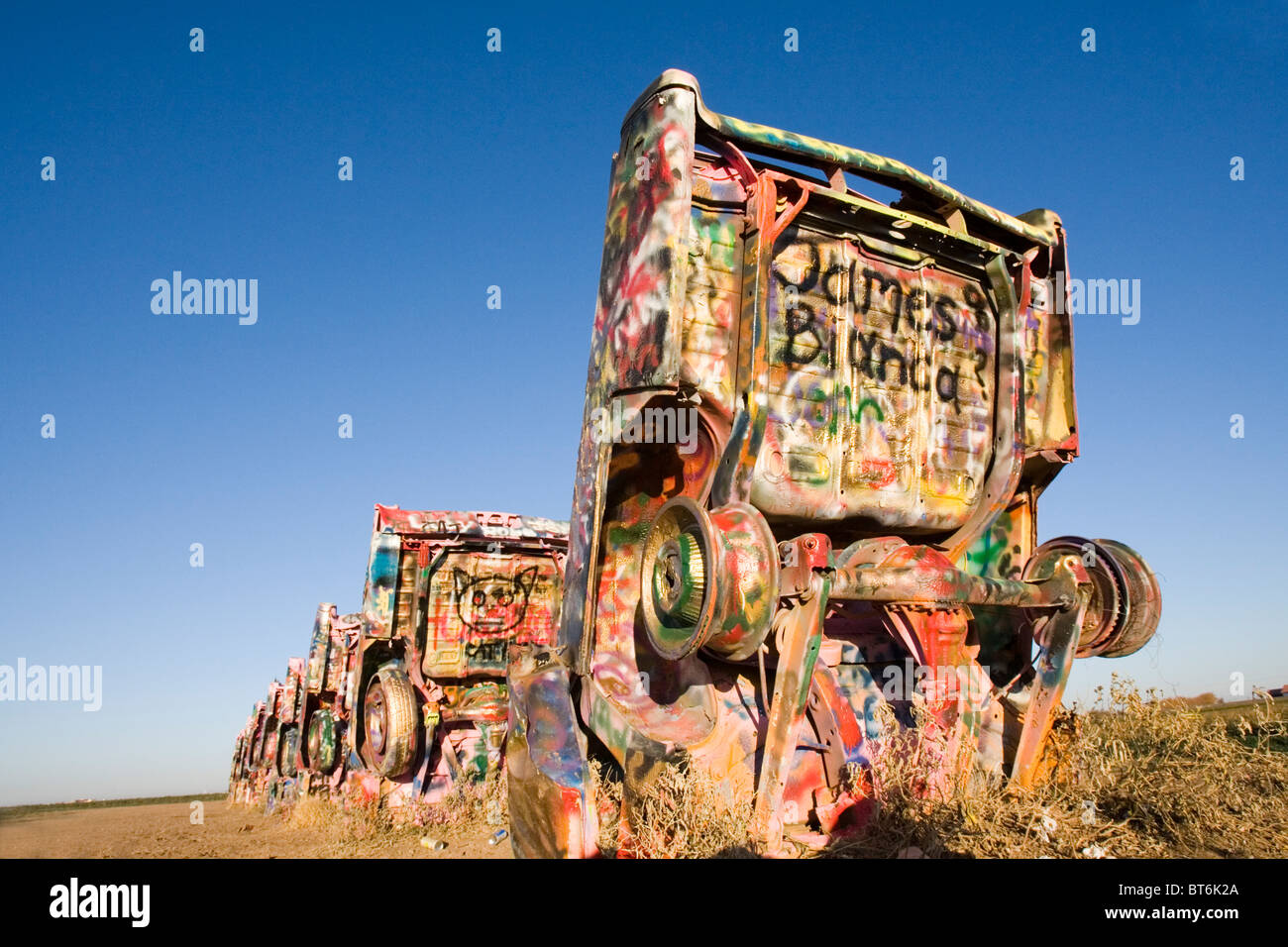 Cadillac Ranch, Amarillo, Texas, United States. Built along Route 66 in ...