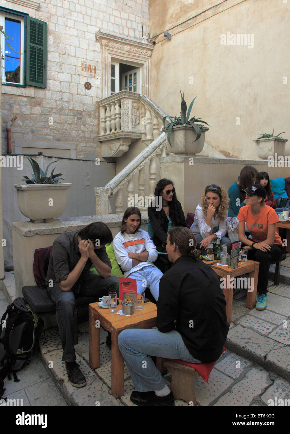 Croatia, Split, cafe, people, street scene Stock Photo - Alamy