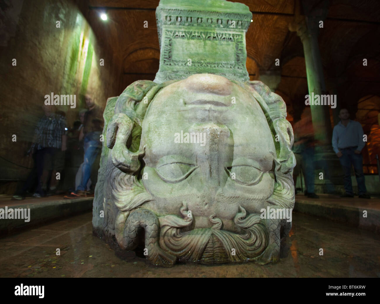 Head of Medusa in the underground Yerebatan Sarayi Cistern Istanbul ...