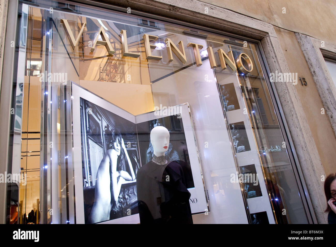 via dei Condotti Valentino Store window,Rome fashion Italy Stock Photo ...