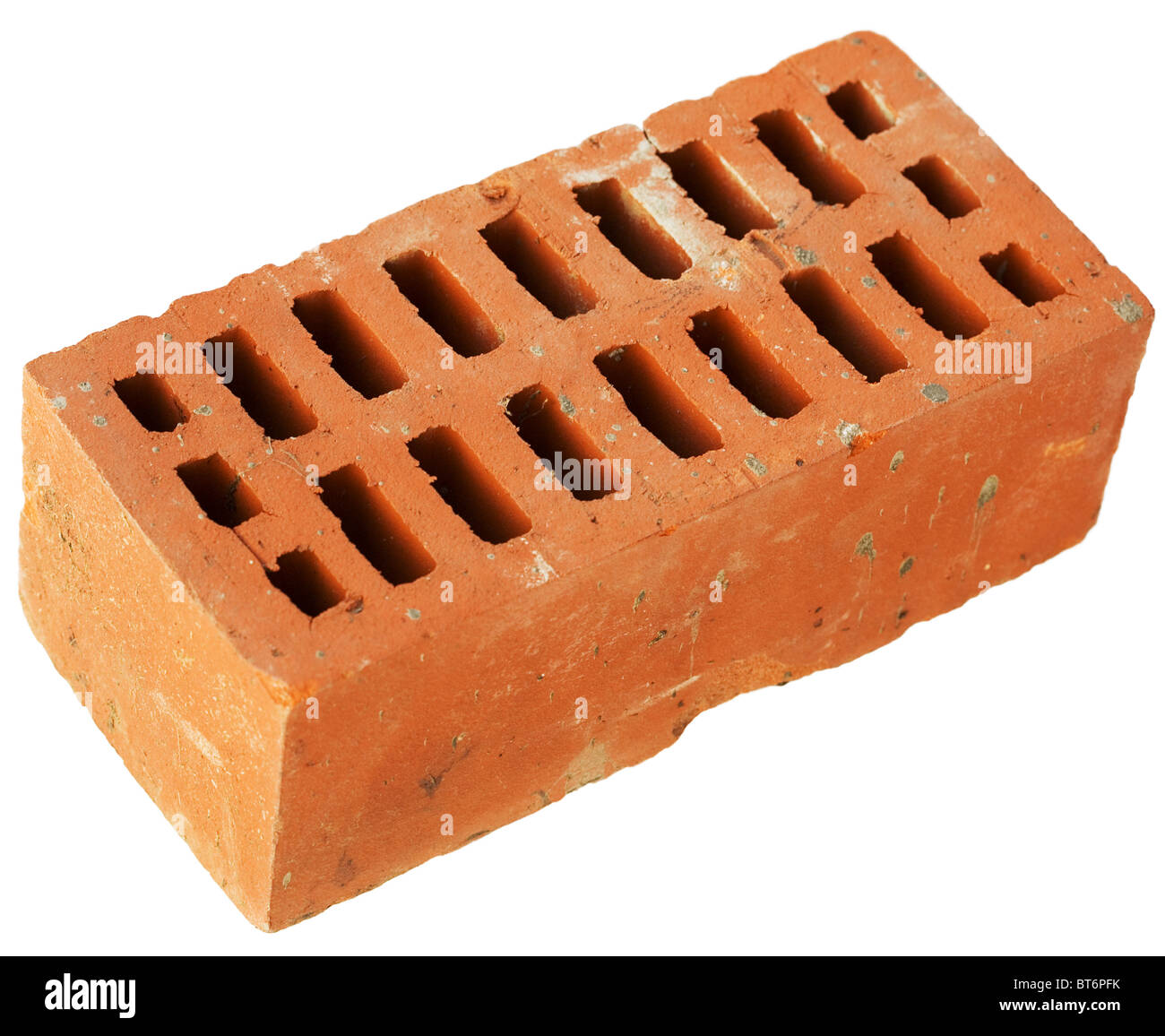 The big red old block on a white background Stock Photo - Alamy