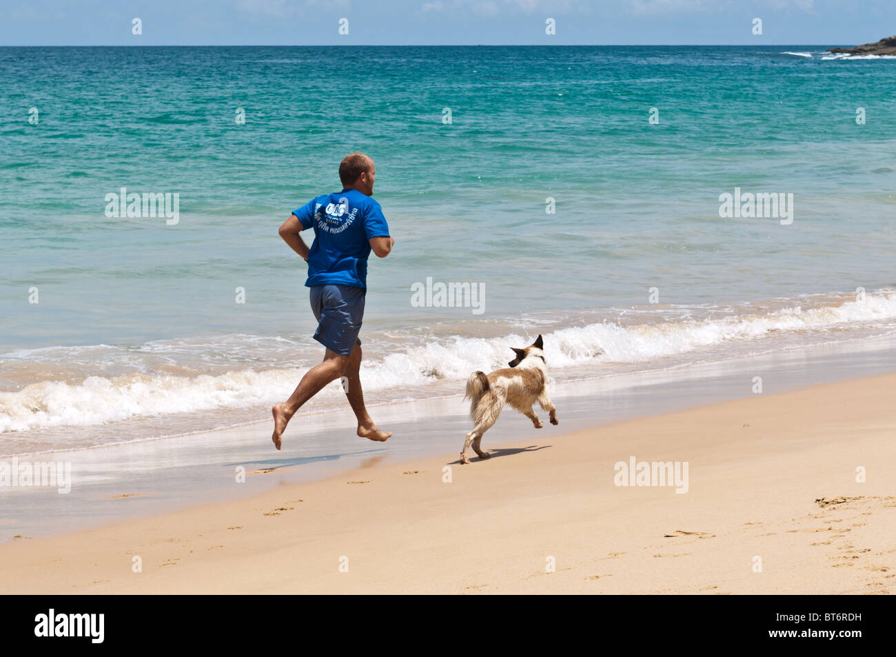 Man jogging with his dog Stock Photo - Alamy