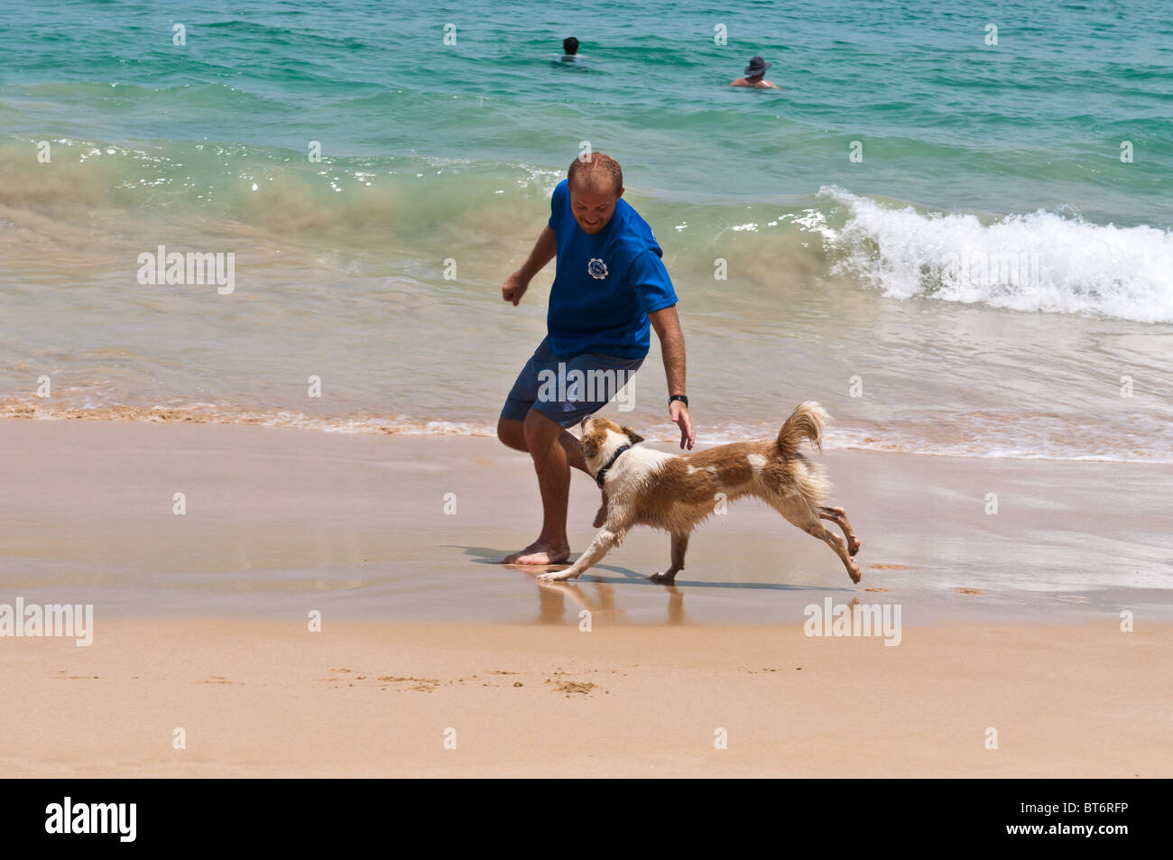 Man men running with dog High Resolution Stock Photography and Images ...