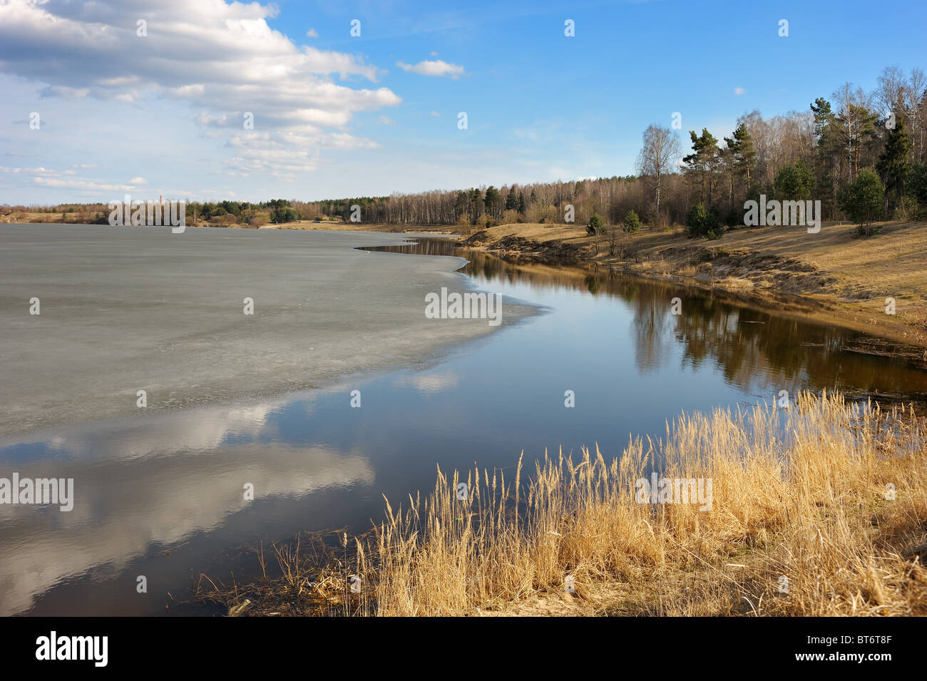 Lake in March Stock Photo - Alamy