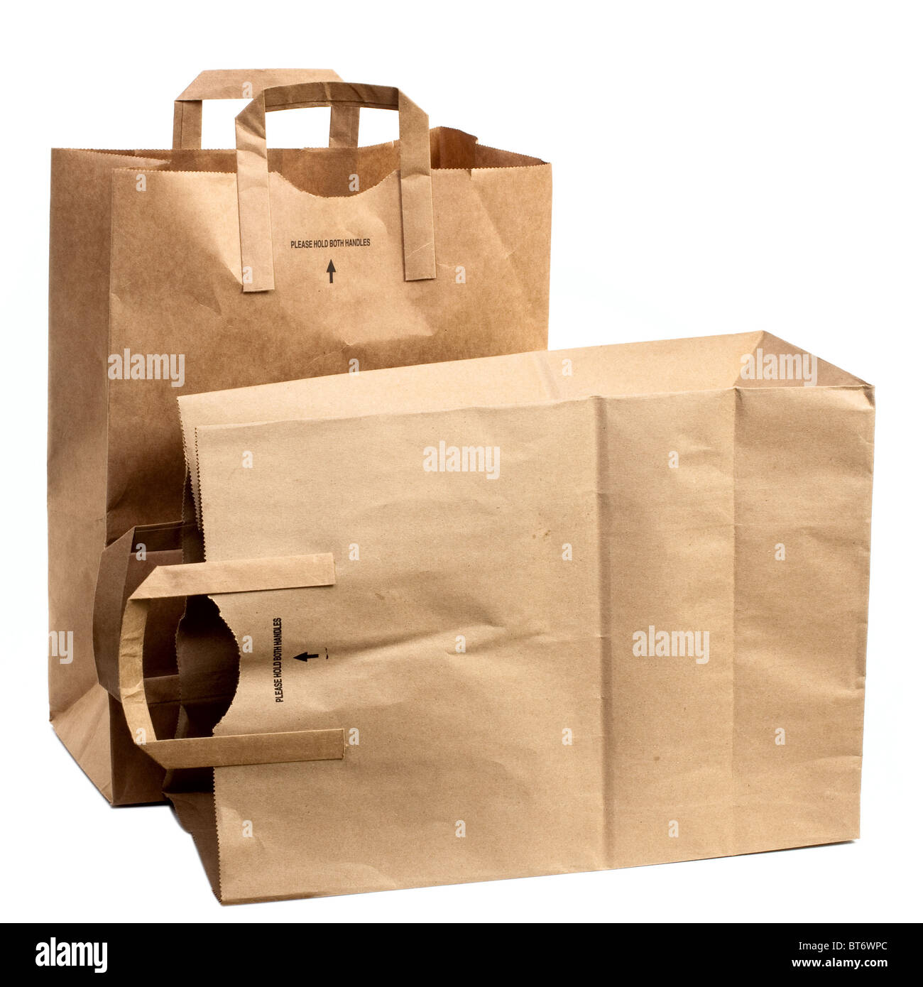 Paper shopping bags isolated on white background Stock Photo - Alamy
