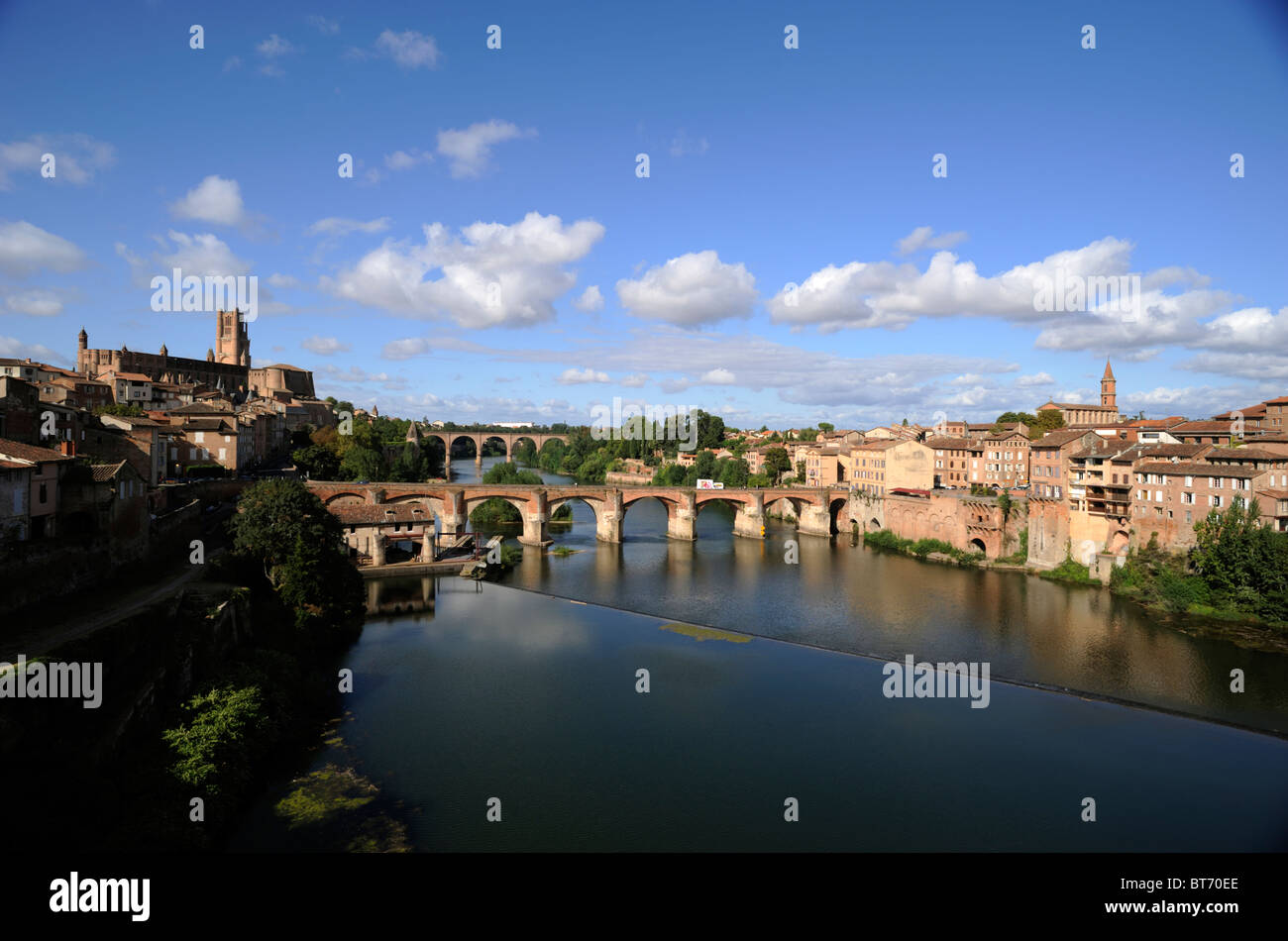 France, Albi, Tarn river, bridge and cathedral Stock Photo - Alamy