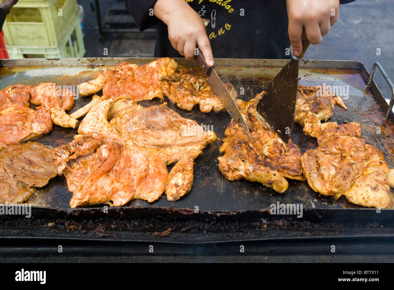 Cooking Chicken Outdoors Lima Peru Stock Photo - Alamy