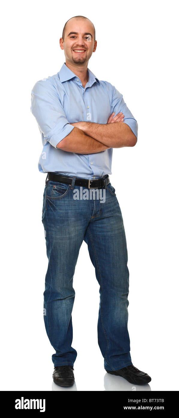 standing confident man isolated on white background Stock Photo - Alamy