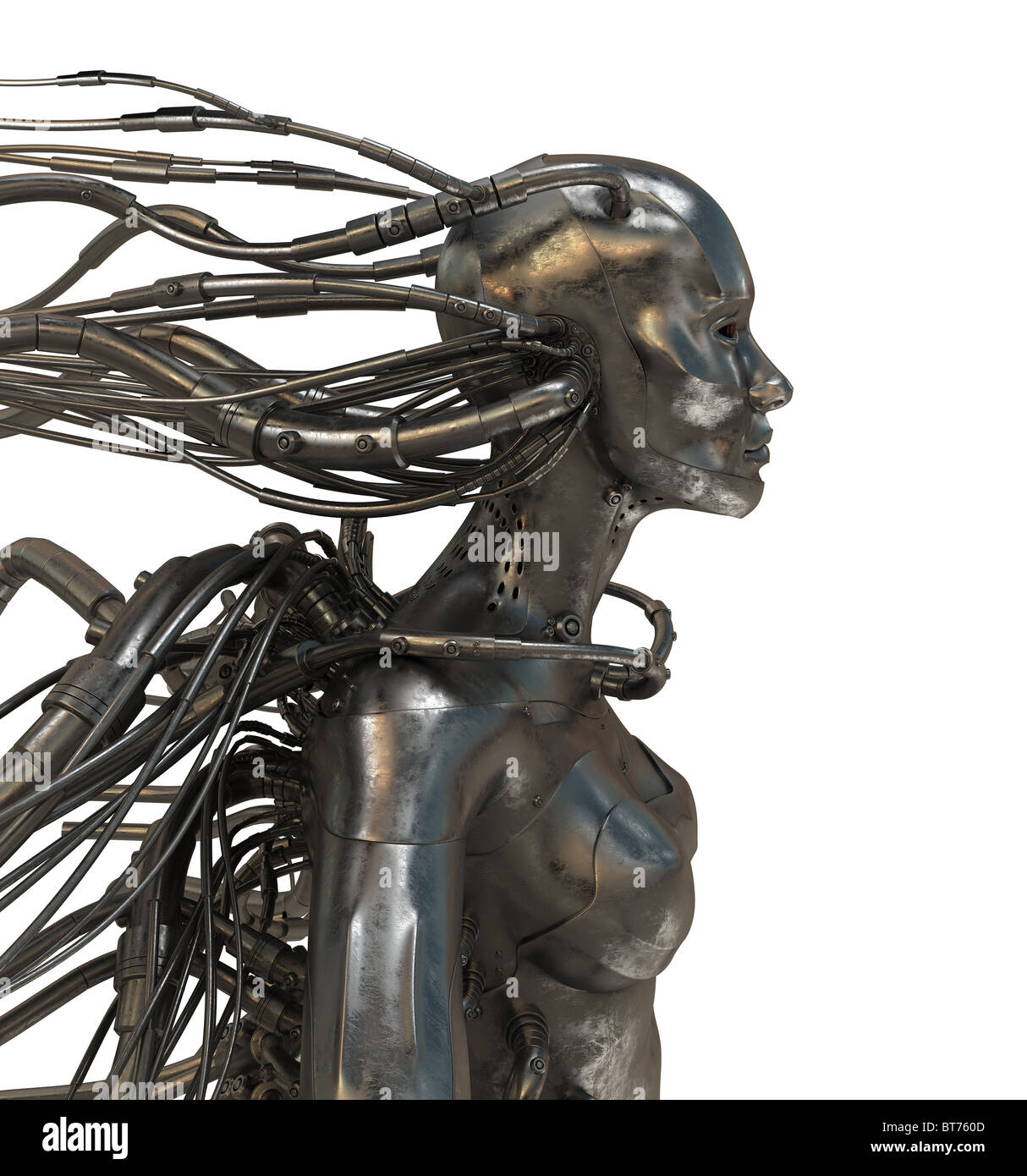 Wired cyber man Stock Photo - Alamy