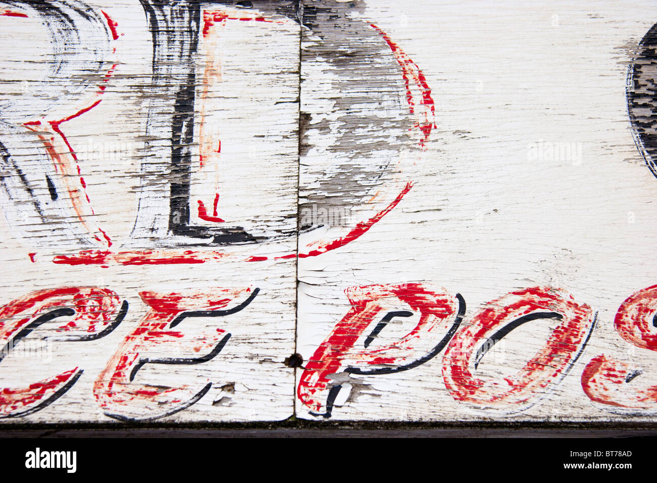 old weathered painted sign Stock Photo - Alamy