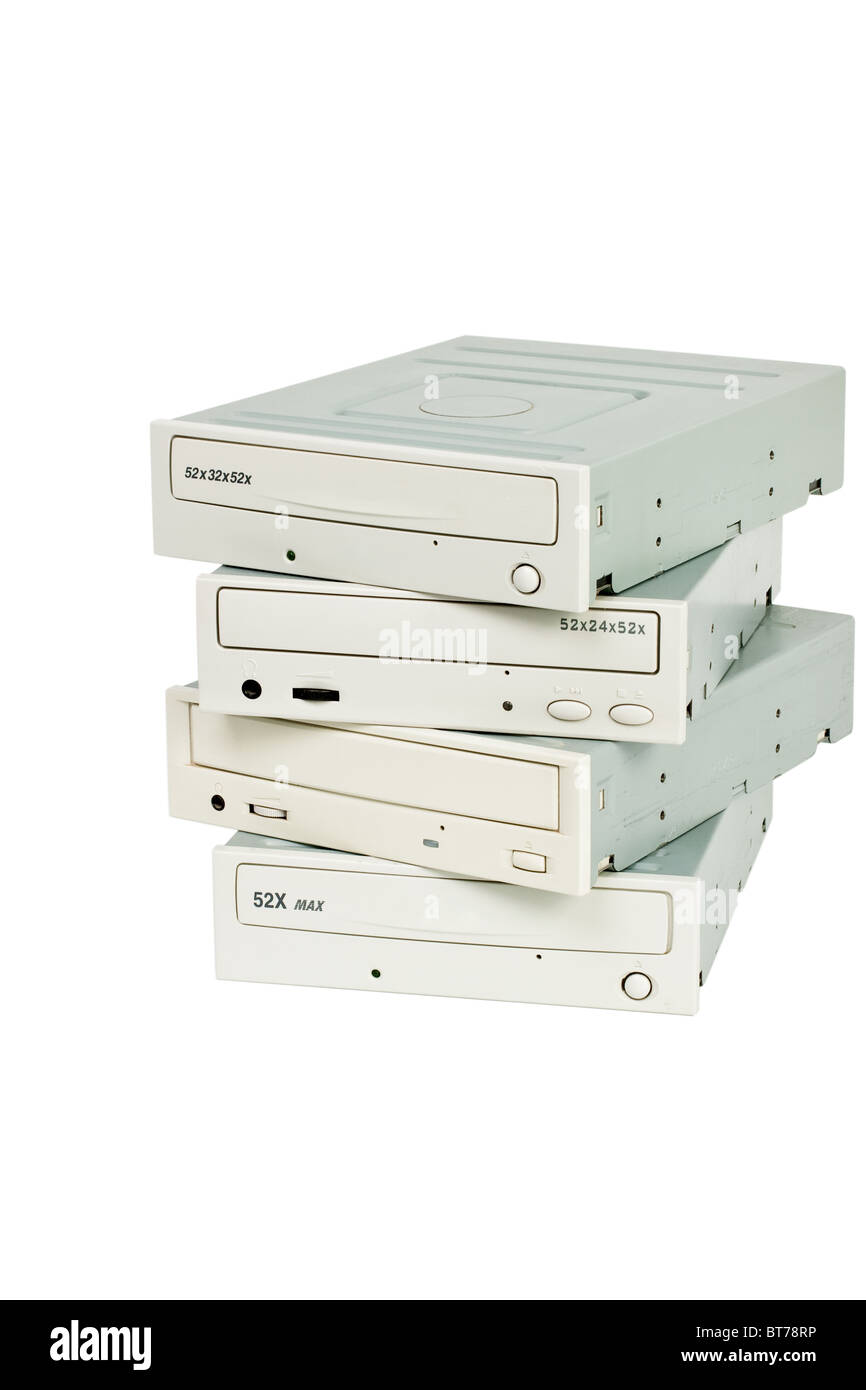 CD-rom stack isolated on white background Stock Photo - Alamy