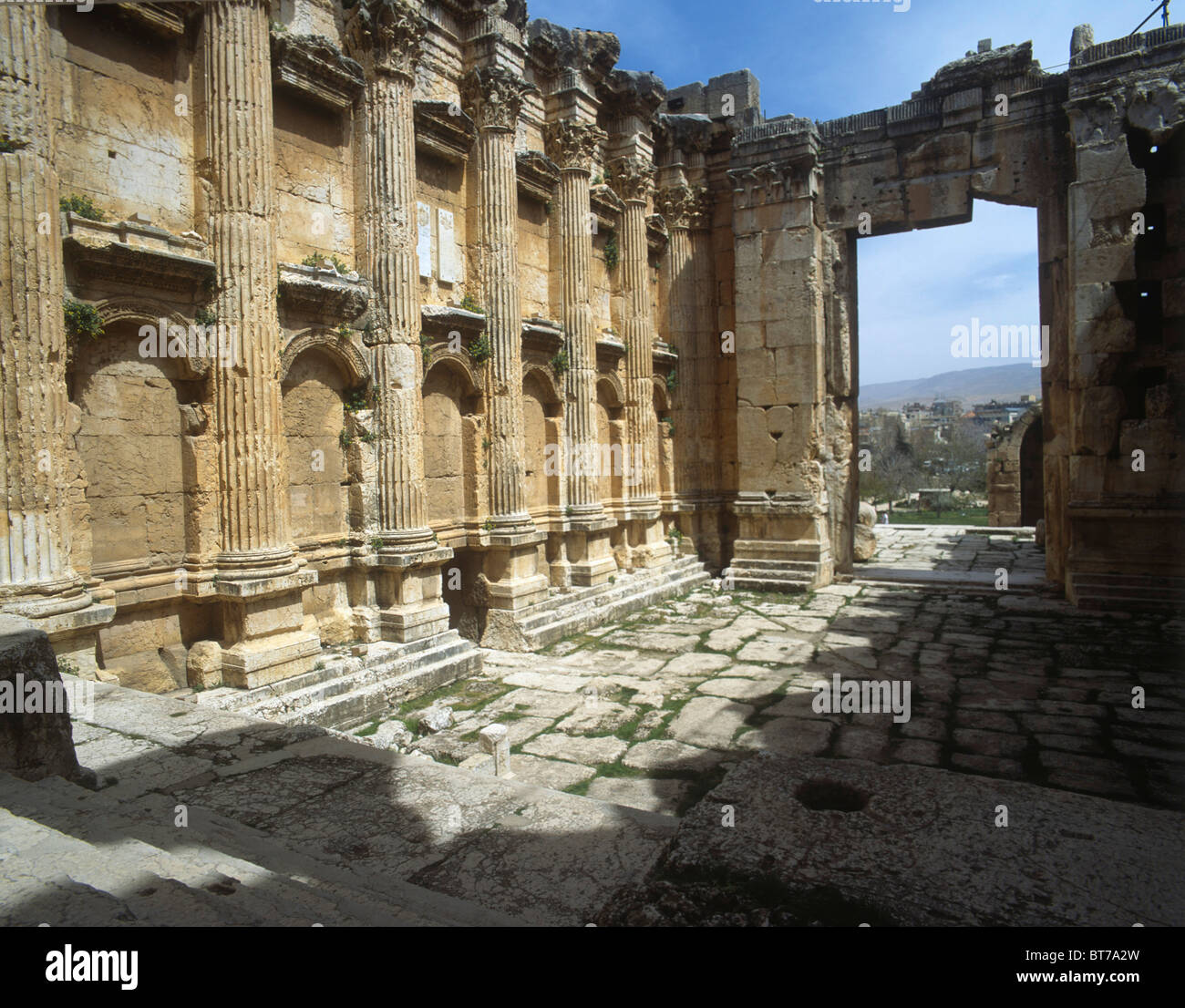 Lebanon Baalbek view of Temple of Bacchus interior of cella Stock Photo ...
