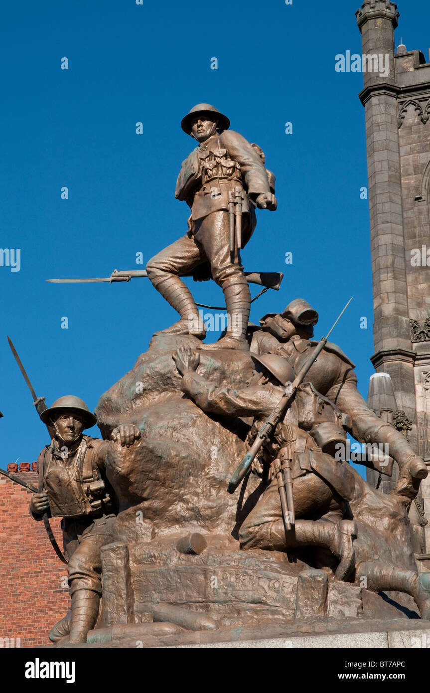 The War Memorial in front of St Mary's Church,Oldham Town Centre.By the ...