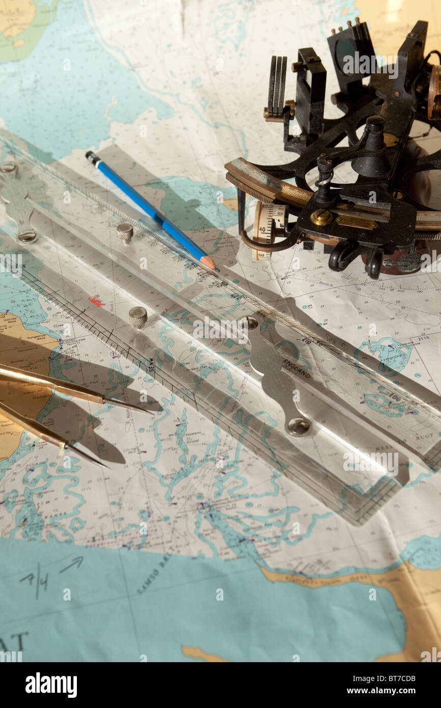 Navigation marine chart plot hi-res stock photography and images - Alamy