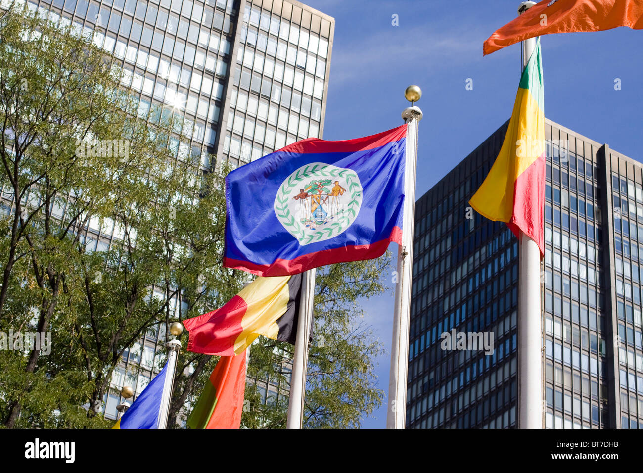 Rockefeller Center Flags New York City Stock Photo - Alamy