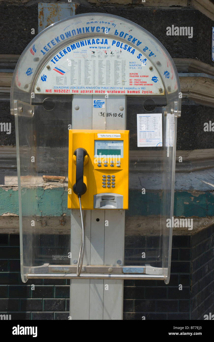 Public payphone central Szczecin Pomerania Poland Europe Stock Photo ...