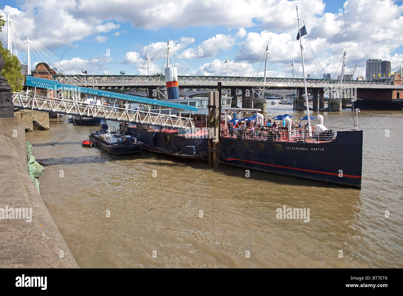 London A Thames pleasure cruiser seen from the Victoria Embankment ...