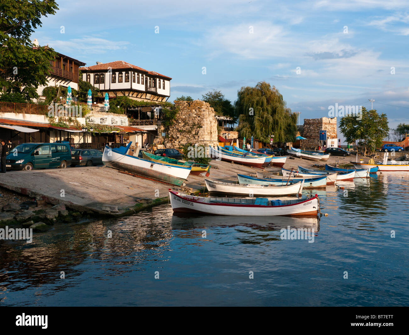 Boats in the Harbour and Port of Nessebar, Bulgaria Stock Photo - Alamy