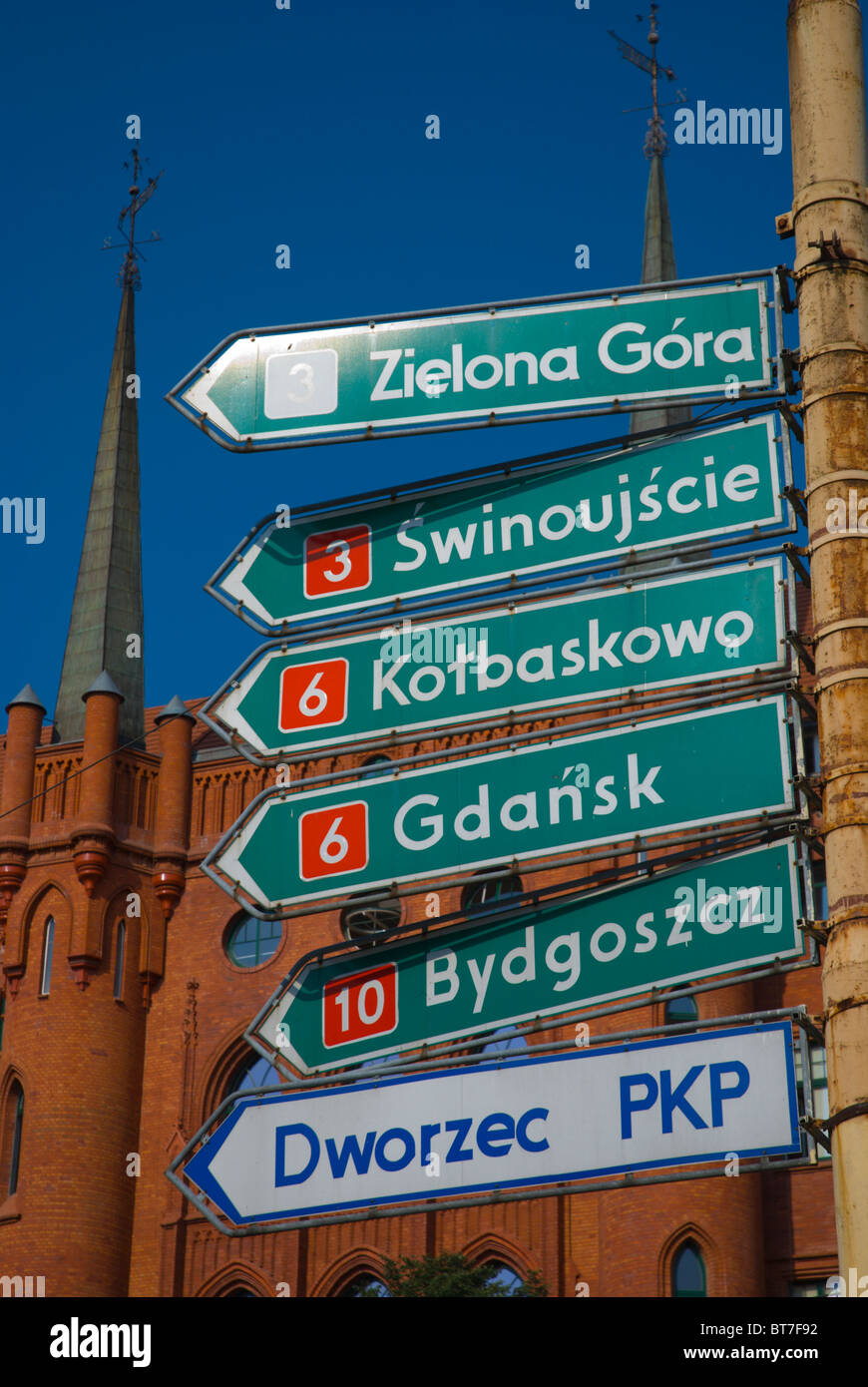Traffic signs central Szczecin Pomerania Poland Europe Stock Photo - Alamy