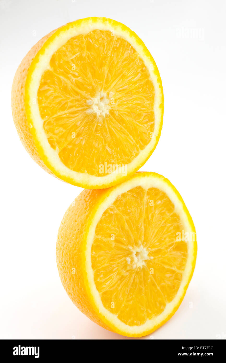 orange with half by half Stock Photo - Alamy
