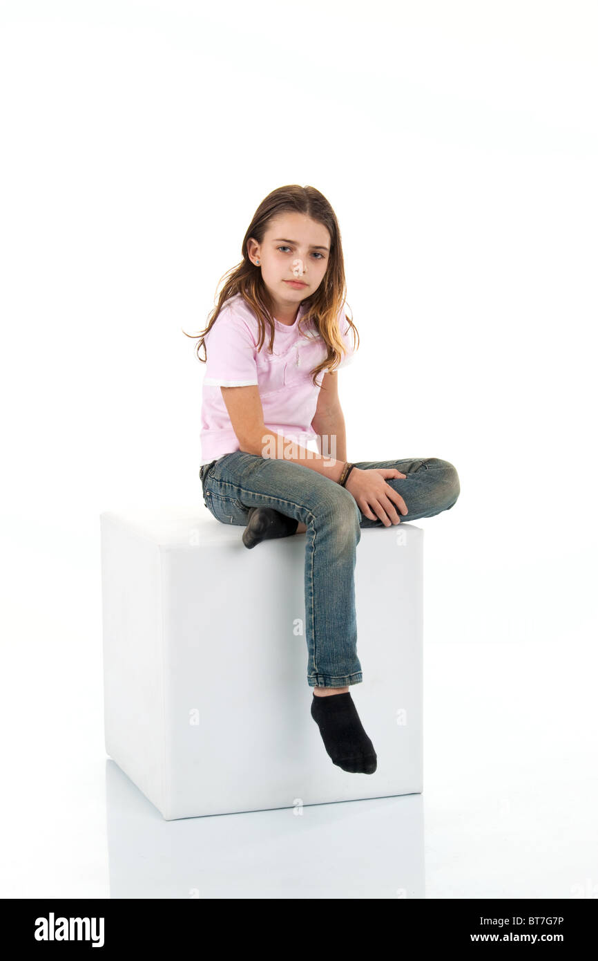 Beautiful girl isolated on white background Stock Photo - Alamy