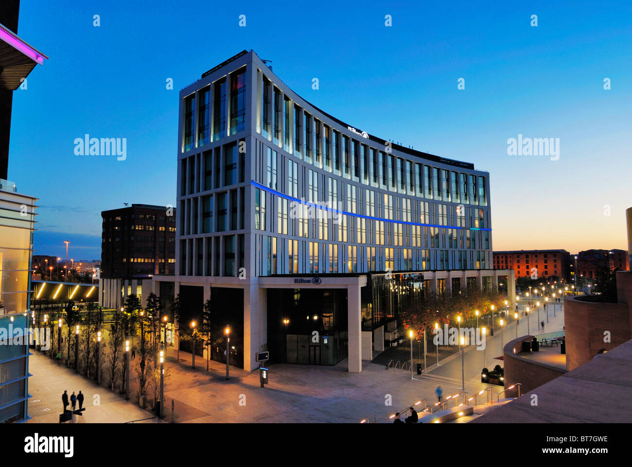 Hilton Hotel in Liverpool One opposite the tourist attraction of the ...
