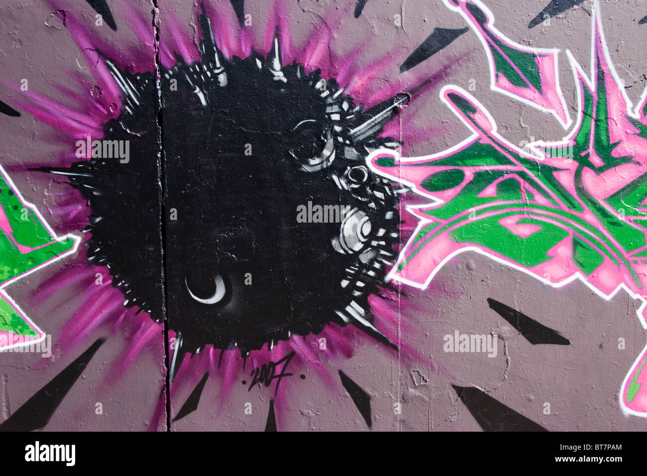 graffiti picture of world or explosion Stock Photo - Alamy