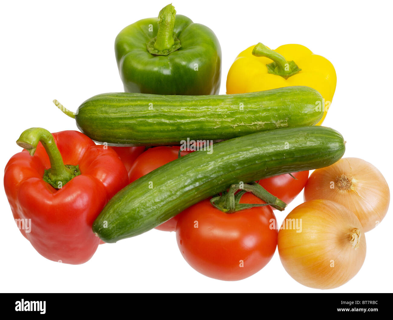 Different vegetables on a white background Stock Photo - Alamy