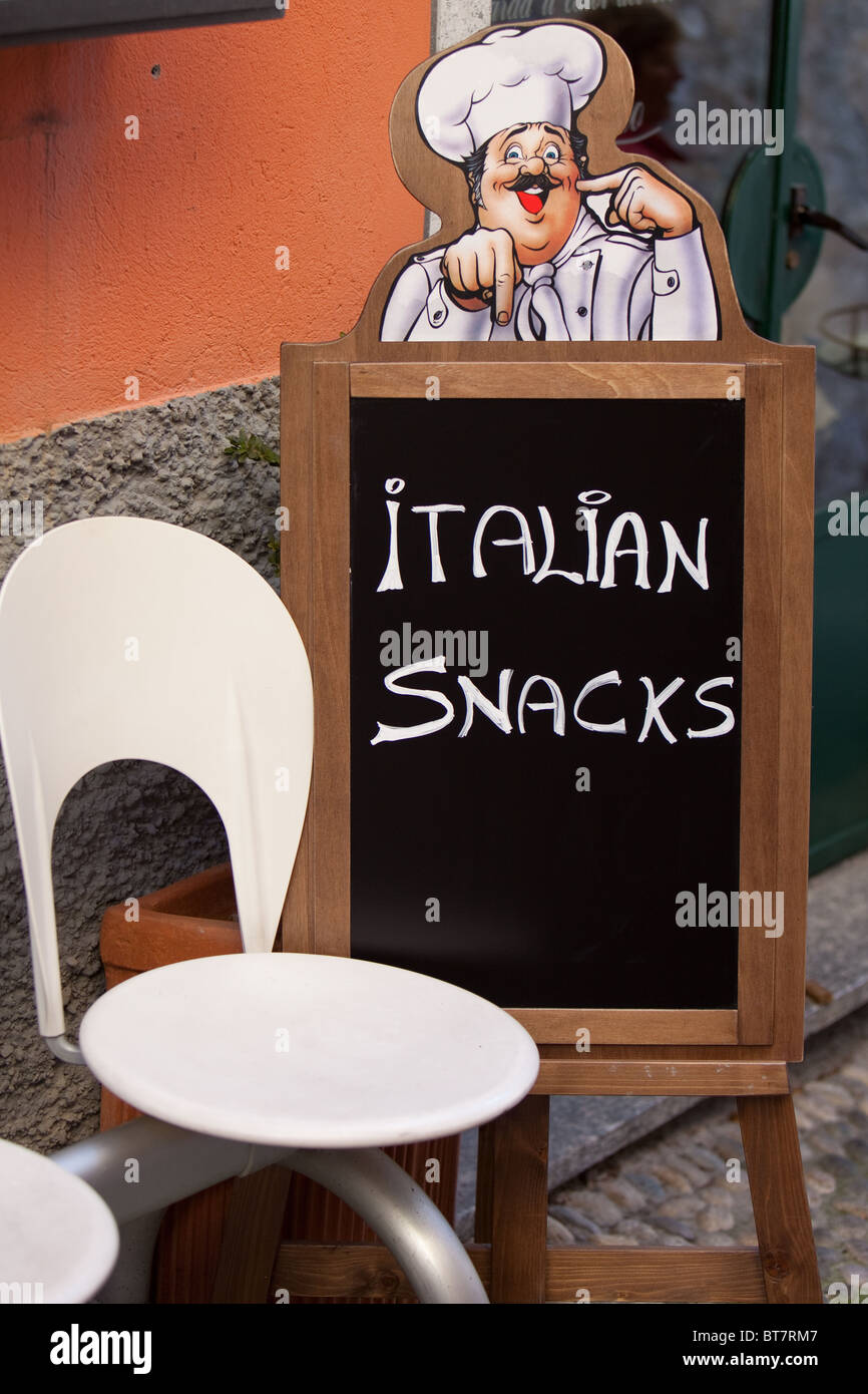 Italian restaurant sign Lake Como Stock Photo - Alamy