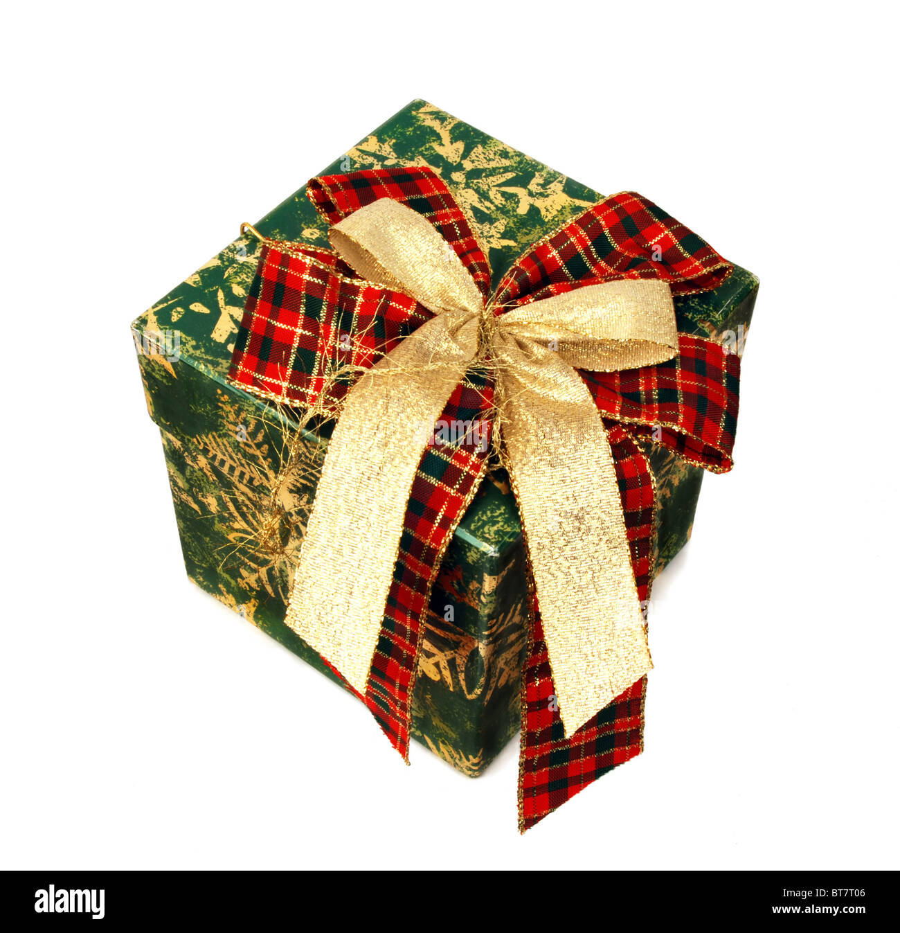 Isolated luxury wrapped gift box with ribbons hi-res stock photography ...